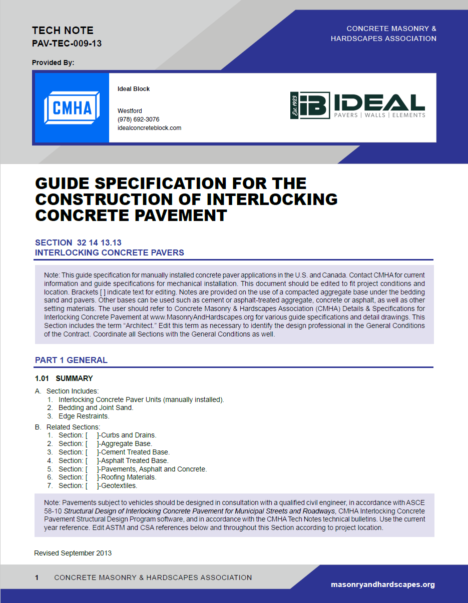 Tech Note 09 : Guide Specification for the Construction of Interlocking ...