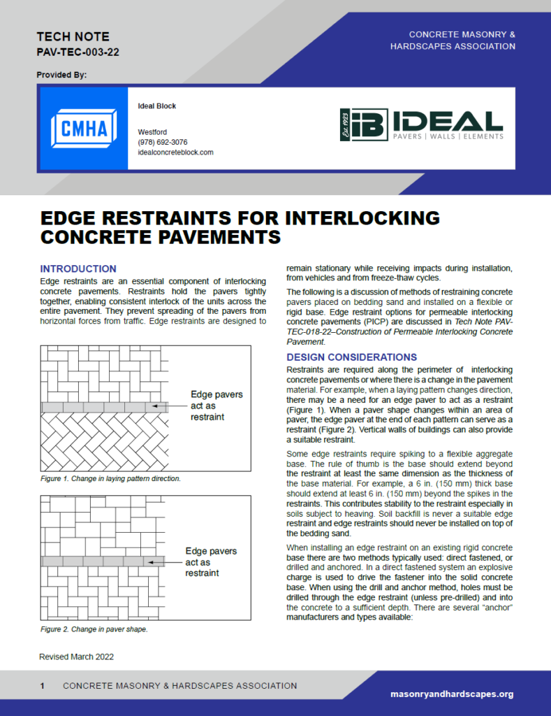 Tech Note 03 : Edge Restraints for Interlocking Concrete Pavements ...