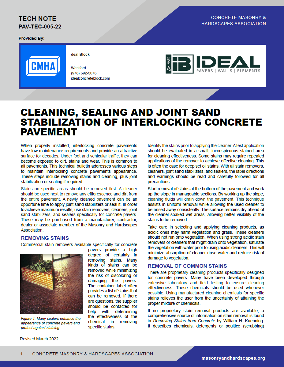 Tech Note 05 : Cleaning, Sealing and Joint Sand Stabilization of ...