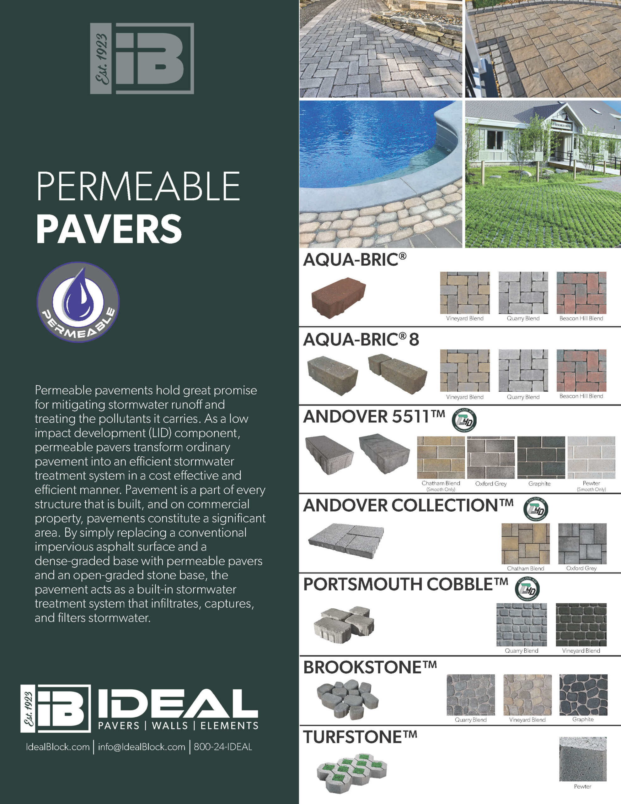 Permeable Interlocking Concrete Pavers Brochure - Ideal Block